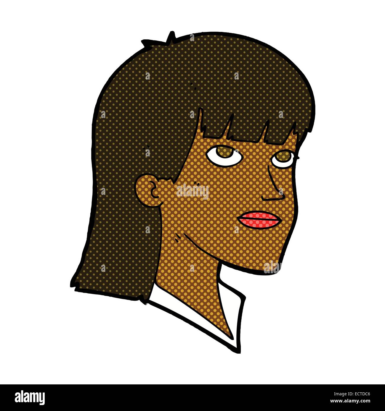 retro comic book style cartoon serious woman Stock Vector Image & Art ...