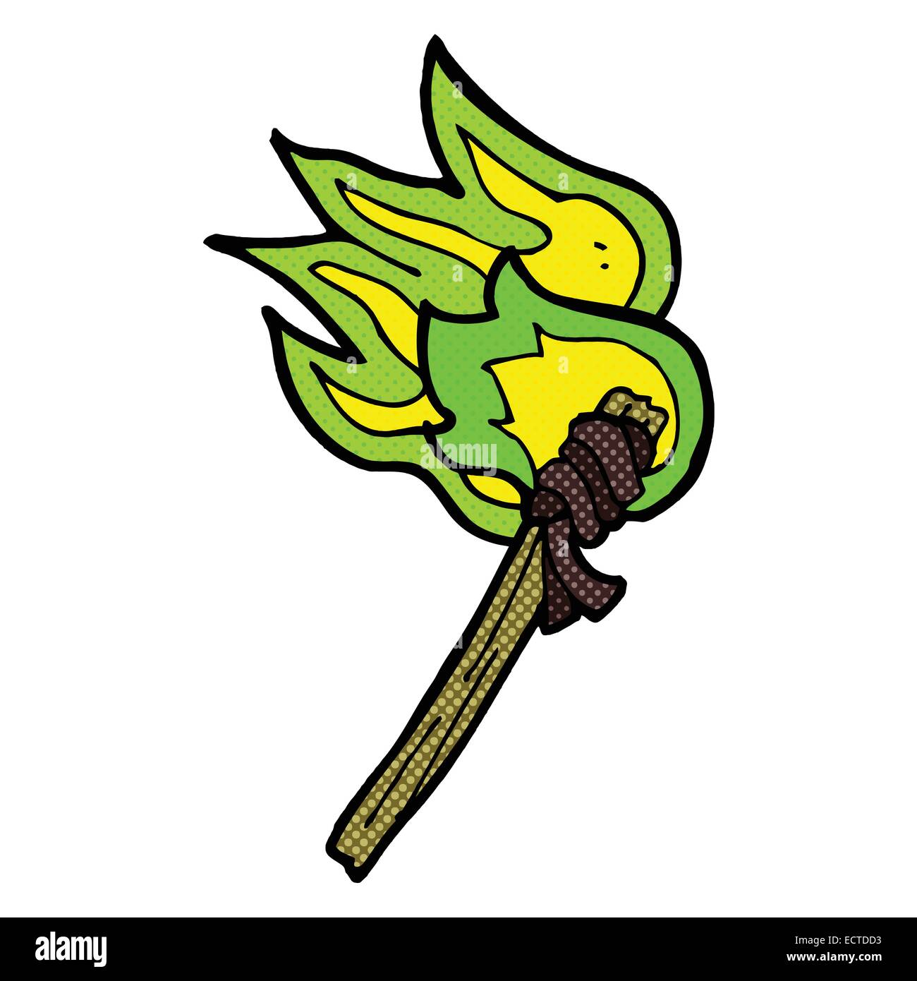 retro comic book style cartoon burning torch Stock Vector Image & Art ...