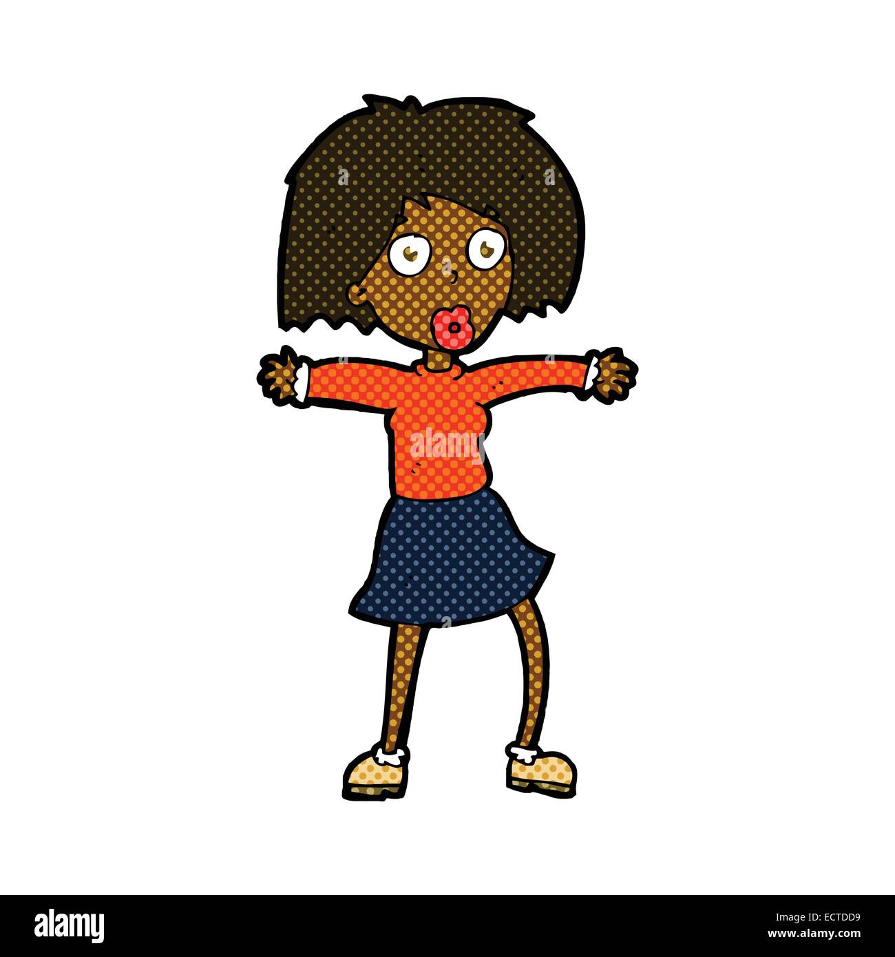 retro comic book style cartoon surprised woman Stock Vector Image & Art ...