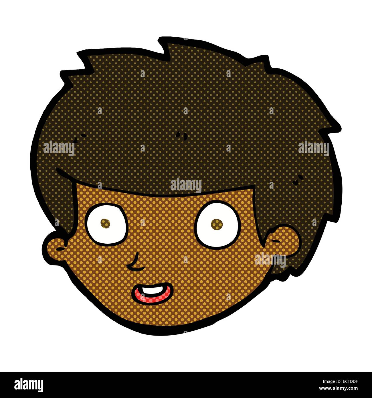 retro comic book style cartoon happy boy's face Stock Vector Image ...