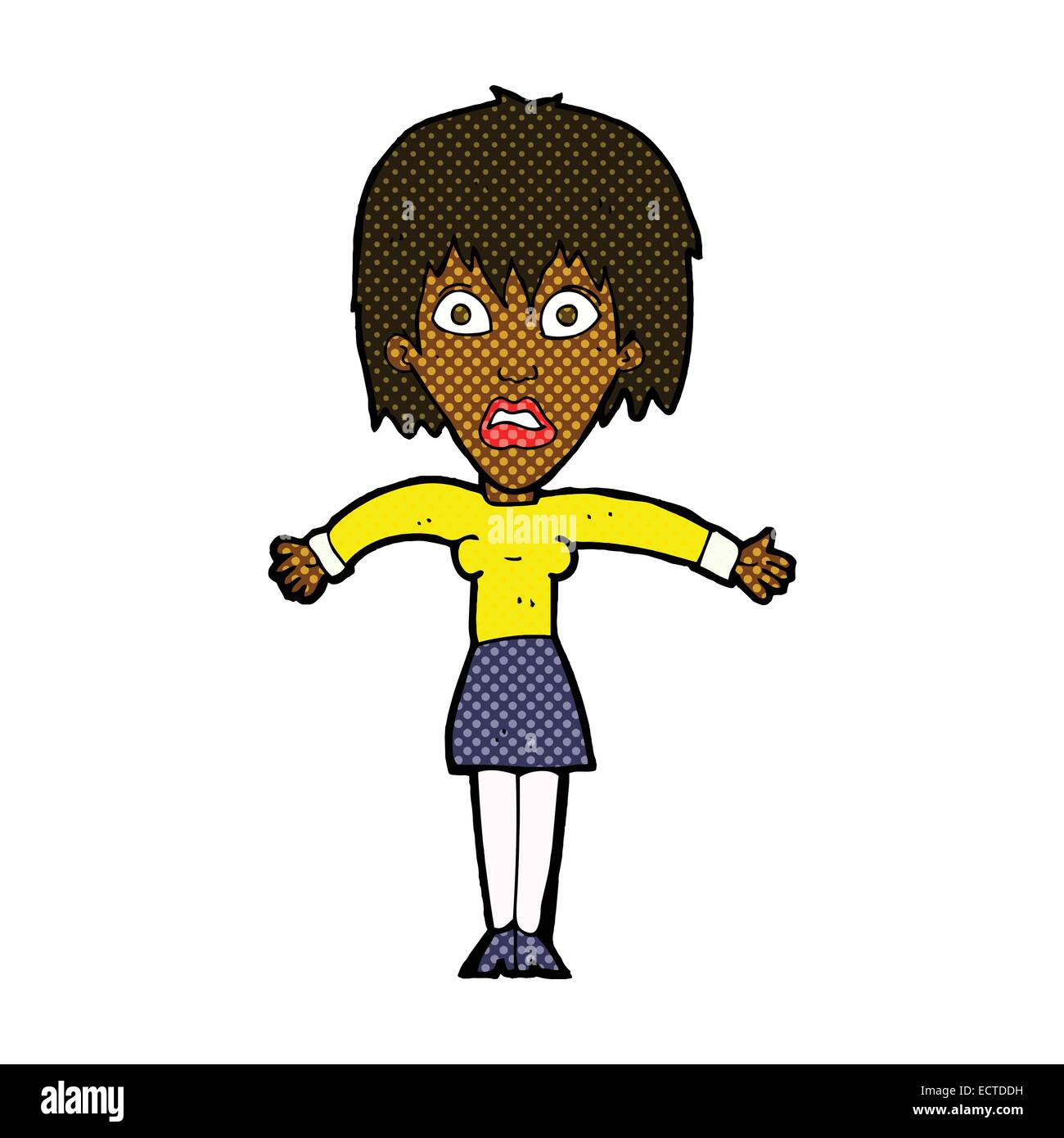 retro comic book style cartoon shocked woman Stock Vector Image & Art ...