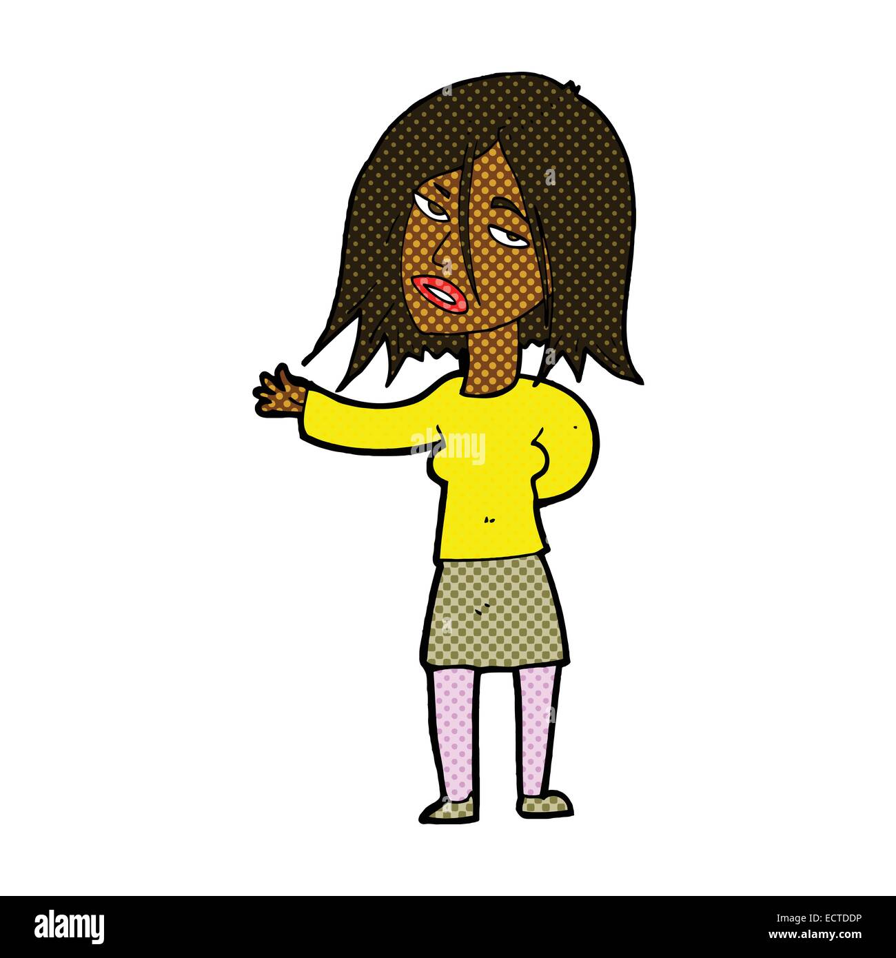 retro comic book style cartoon unhappy woman Stock Vector Image & Art ...