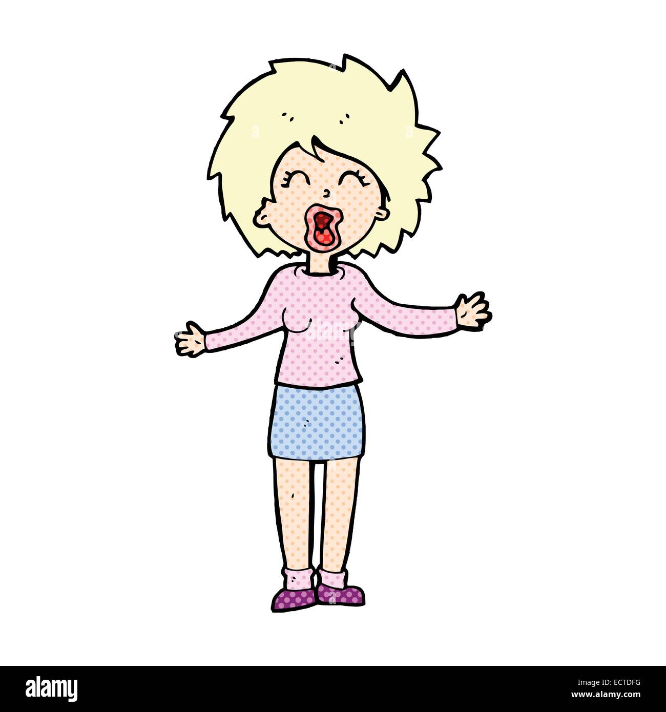 retro comic book style cartoon loud woman Stock Vector Image & Art - Alamy