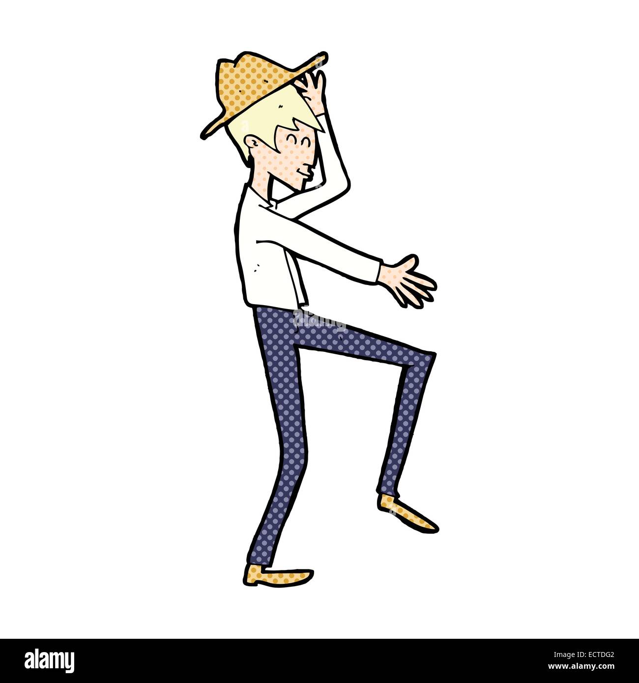 retro comic book style cartoon fashionable man Stock Vector Image & Art ...