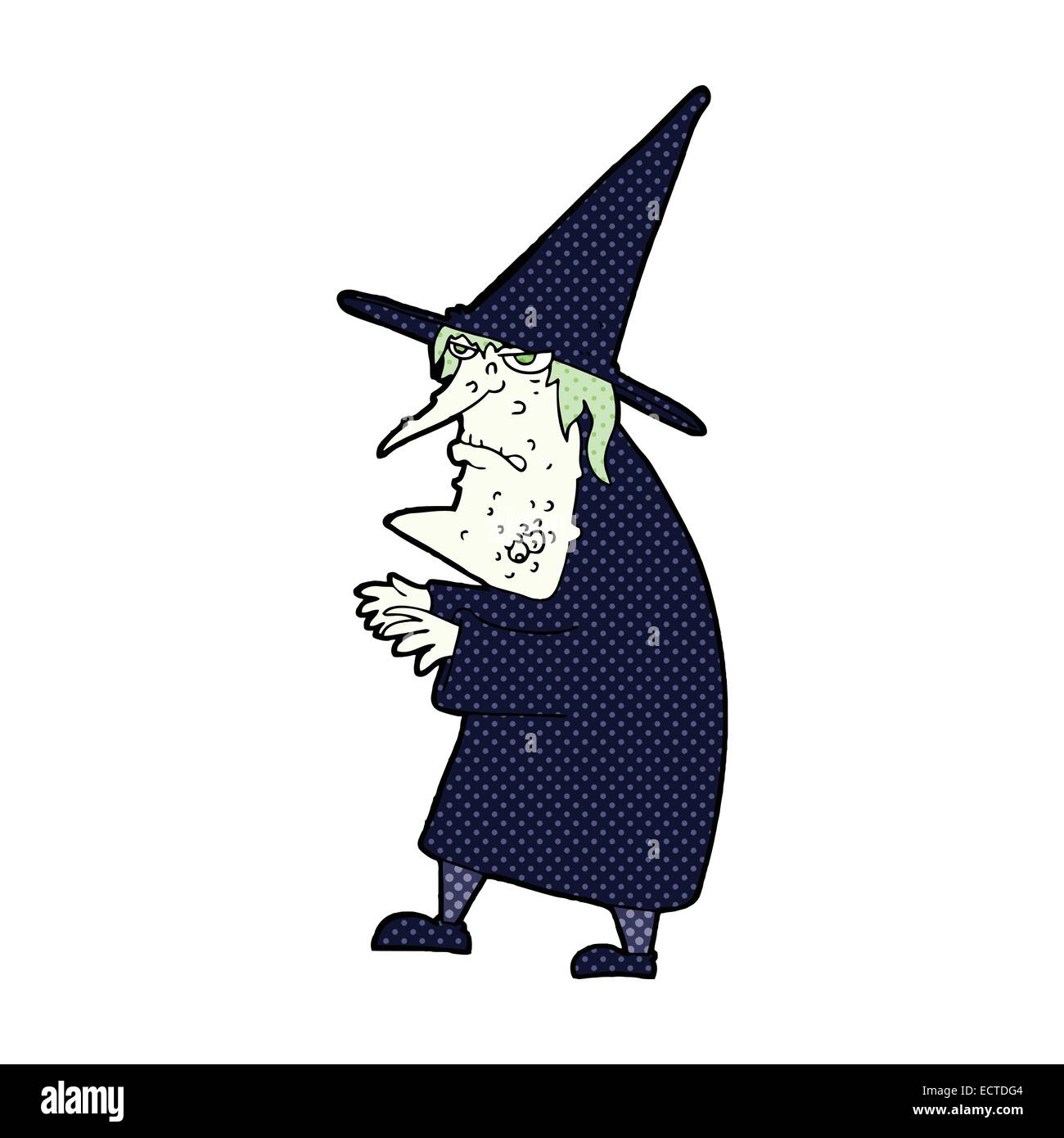 retro comic book style cartoon ugly old witch Stock Vector Image & Art ...