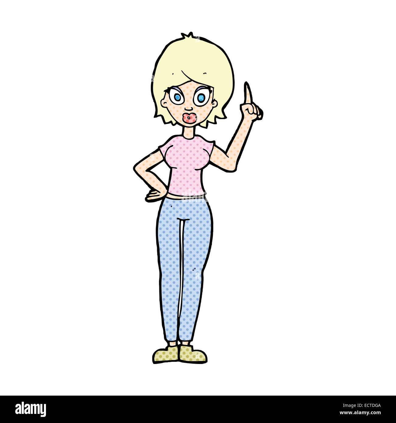 retro comic book style cartoon woman explaining her point Stock Vector ...