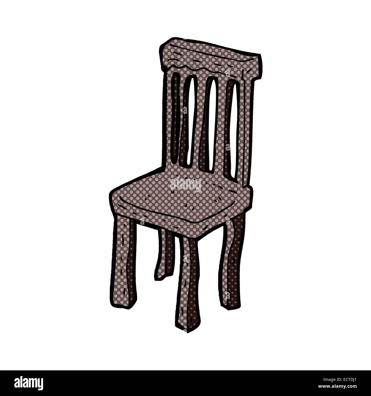 retro comic book style cartoon old wooden chair Stock Vector Image ...