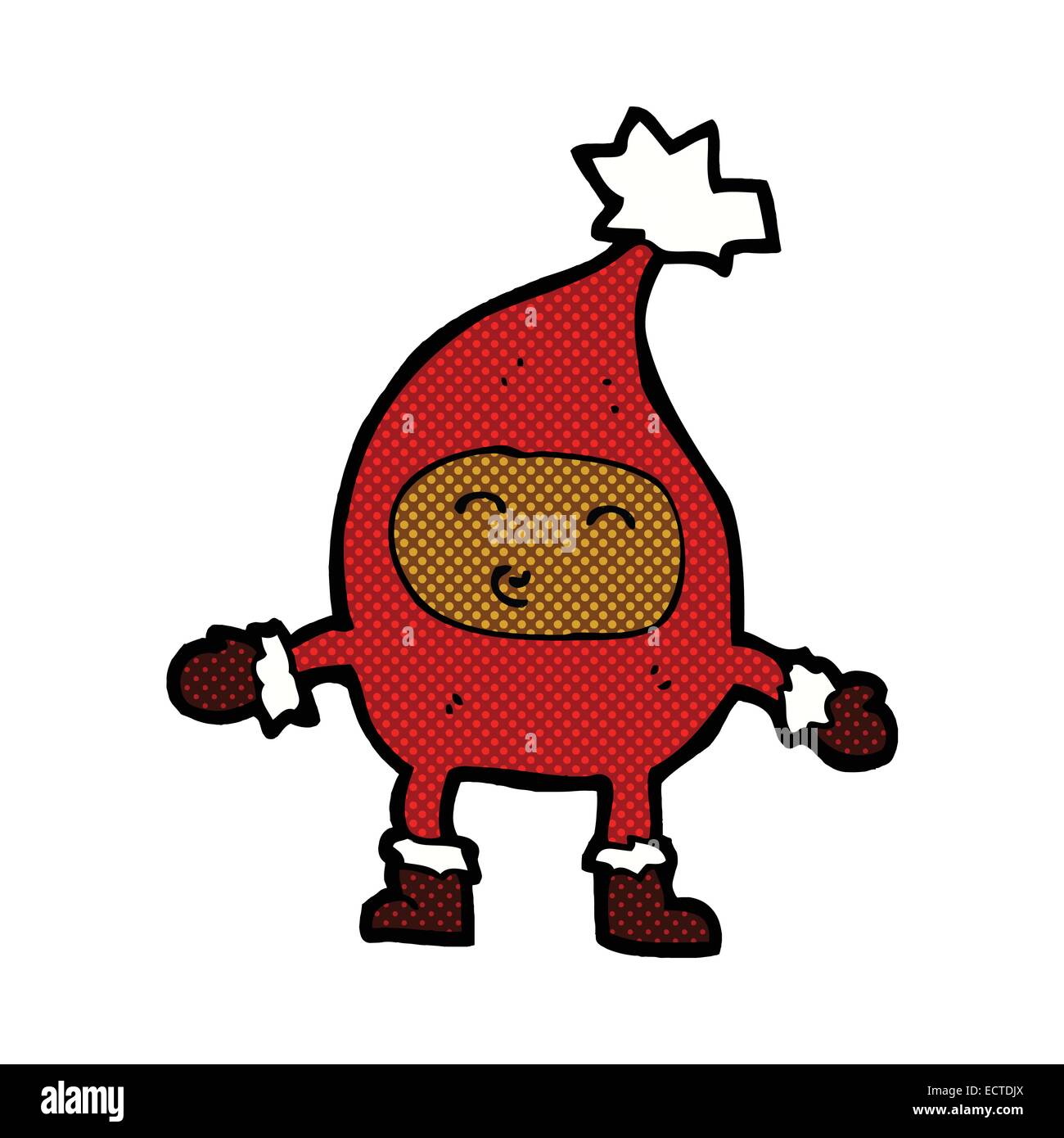 retro comic book style cartoon funny christmas character Stock Vector ...