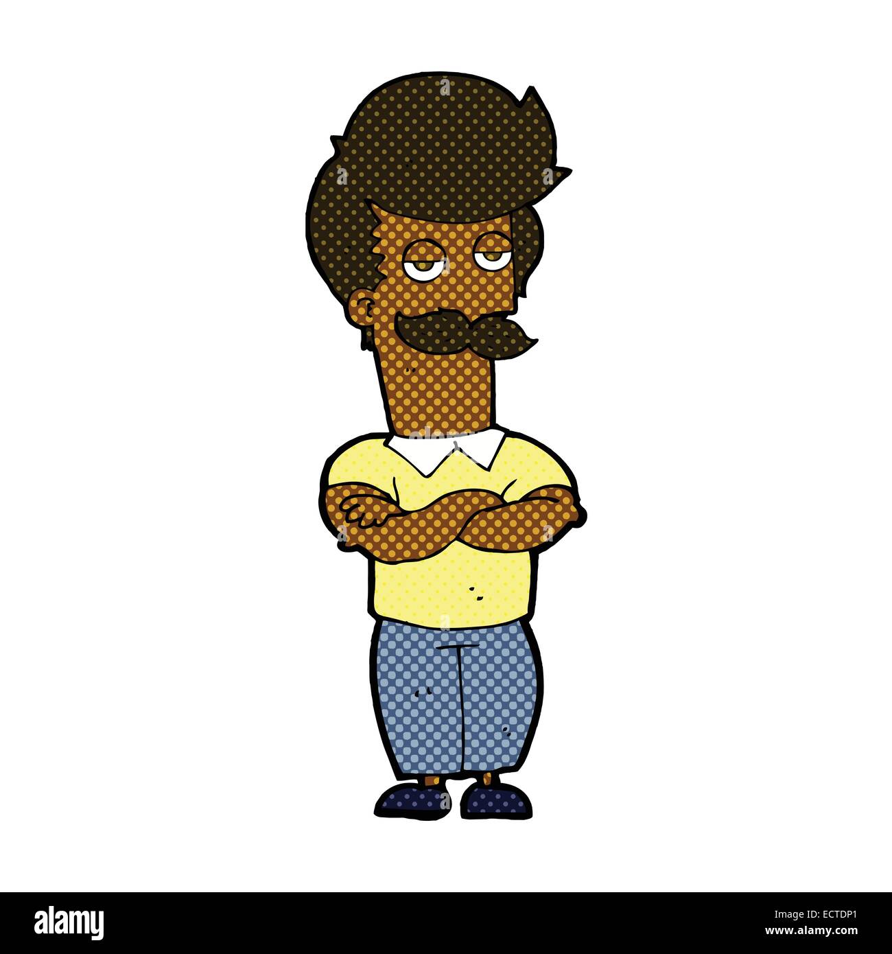 retro comic book style cartoon mustache muscle man Stock Vector Image ...