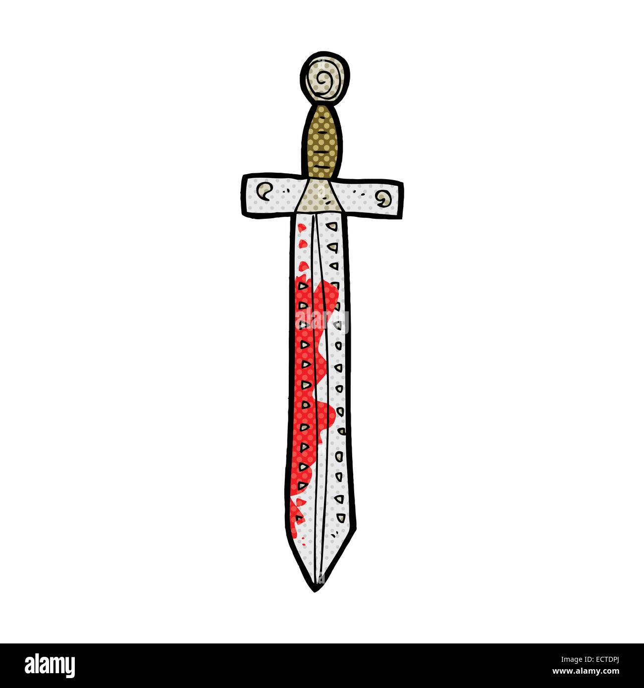 retro comic book style cartoon blood splattered sword Stock Vector ...