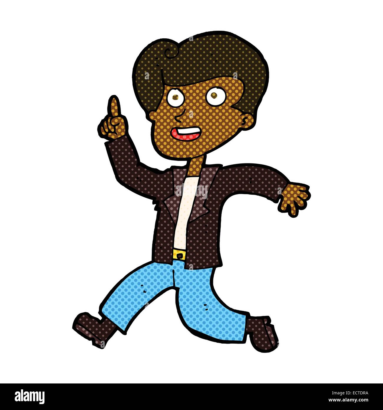 retro comic book style cartoon man with great idea Stock Vector Image ...
