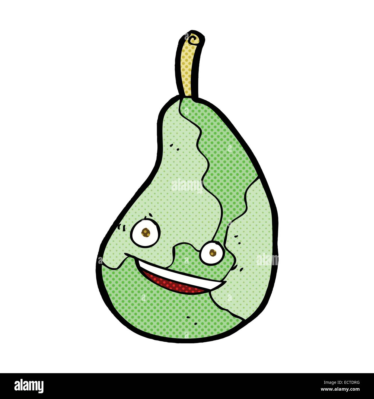 retro comic book style cartoon happy pear Stock Vector Image & Art - Alamy
