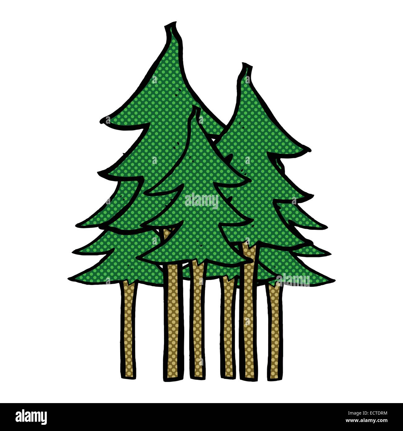 retro comic book style cartoon tree symbol Stock Vector Image & Art - Alamy