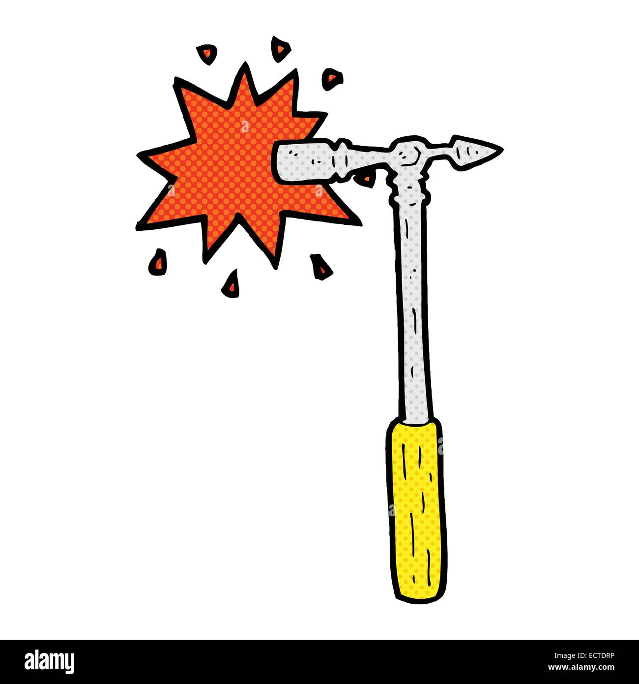 retro comic book style cartoon pin hammer Stock Vector Image & Art - Alamy
