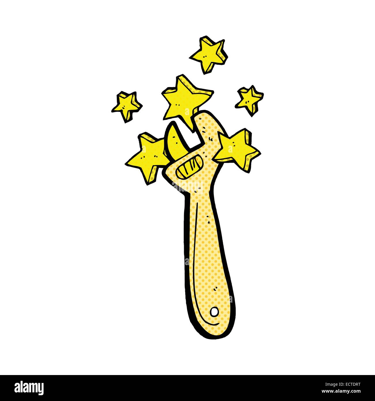retro comic book style cartoon adjustable spanner Stock Vector Image ...