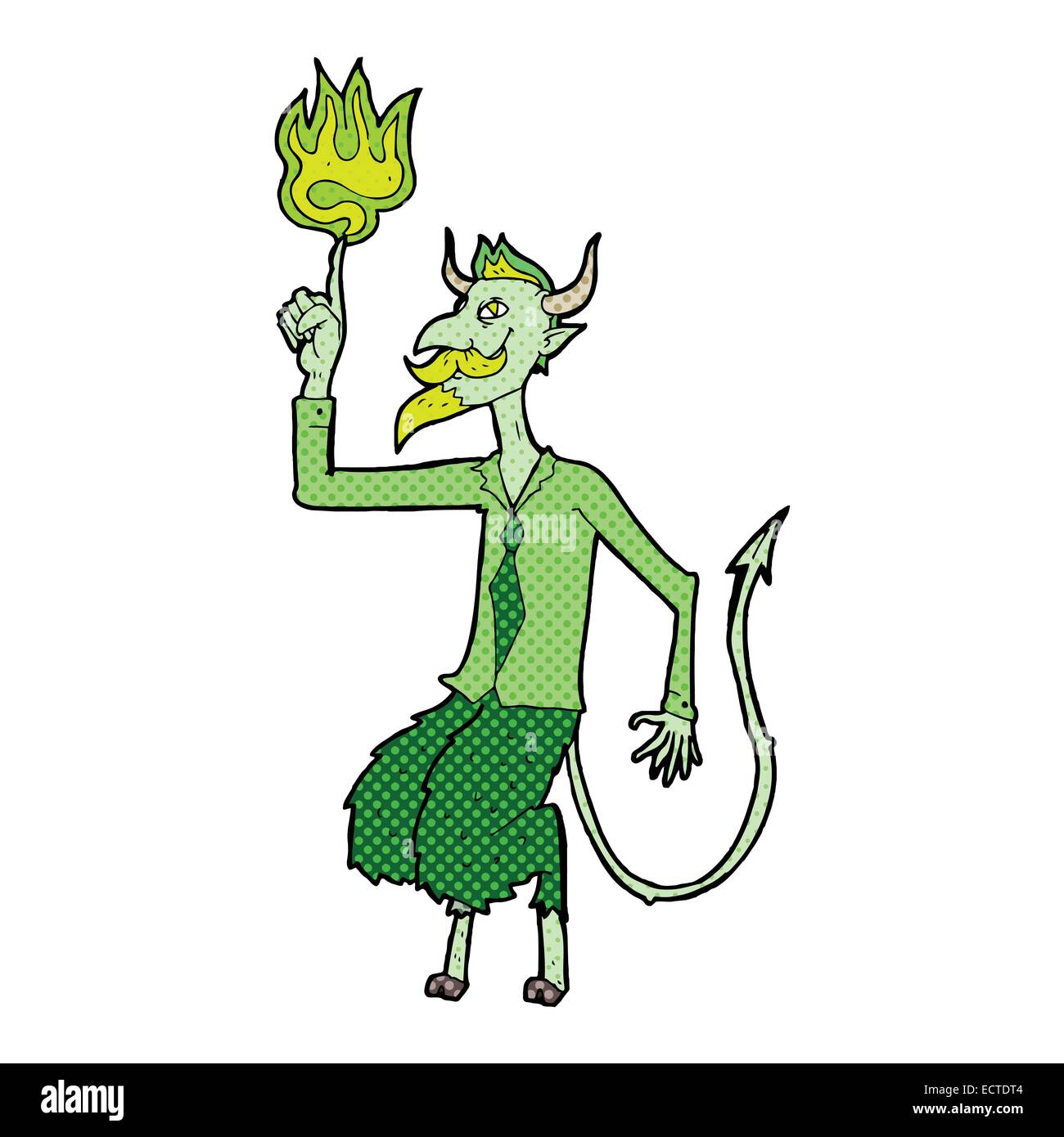 retro comic book style cartoon devil in shirt and tie Stock Vector ...