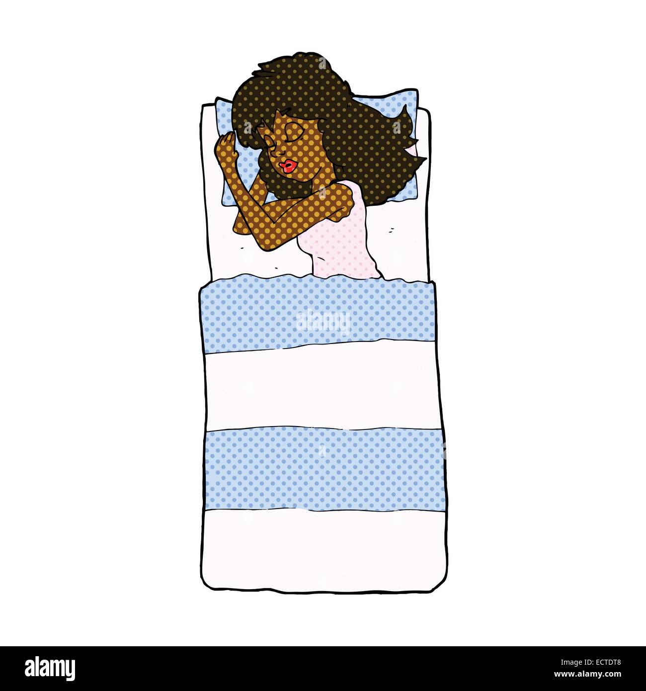 retro comic book style cartoon sleeping woman Stock Vector Image & Art ...