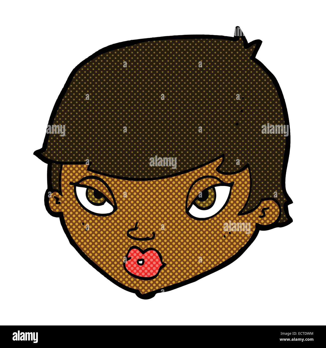 retro comic book style cartoon unimpressed woman Stock Vector Image ...