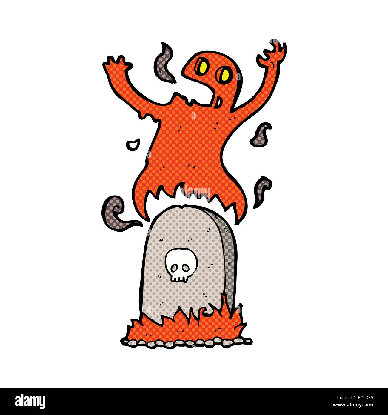 retro comic book style cartoon ghost rising from grave Stock Vector ...