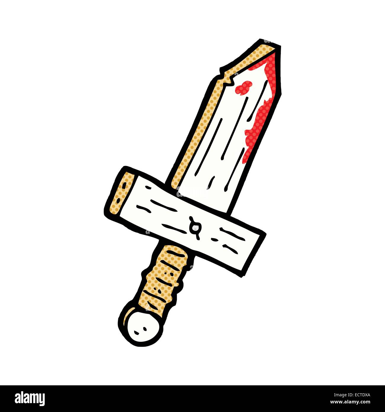 retro comic book style cartoon wooden sword Stock Vector Image & Art ...
