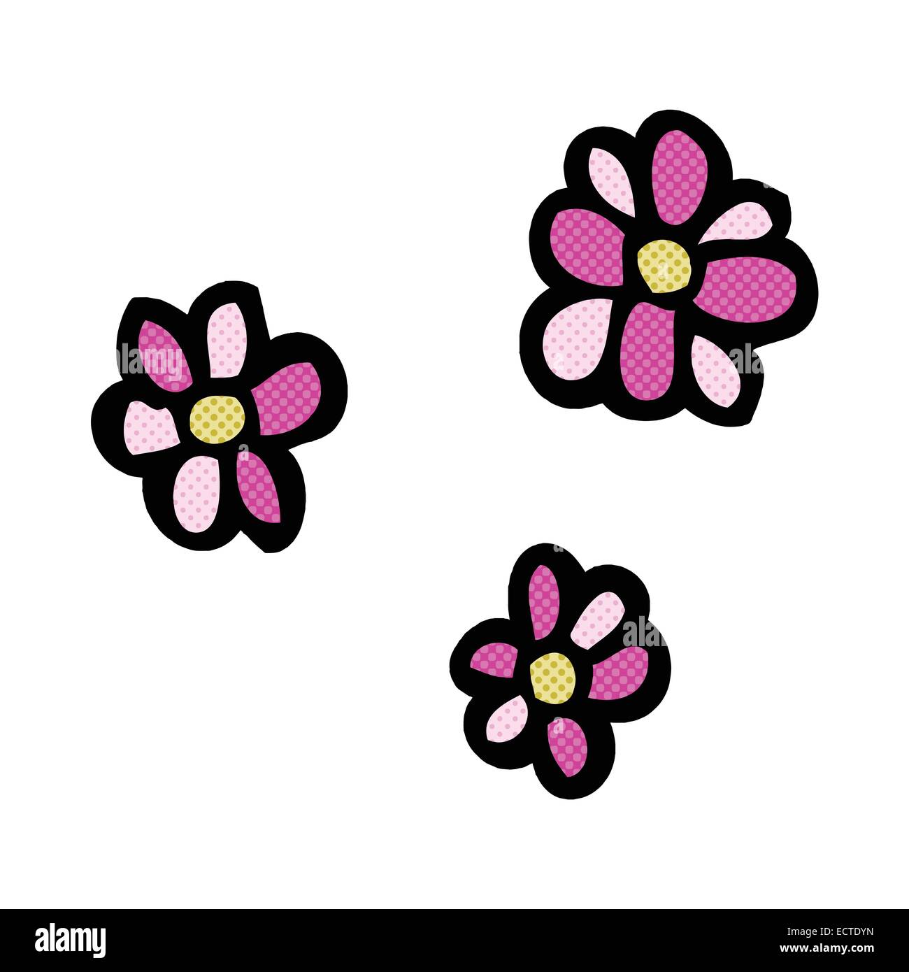 retro comic book style cartoon flowers Stock Vector Image & Art - Alamy
