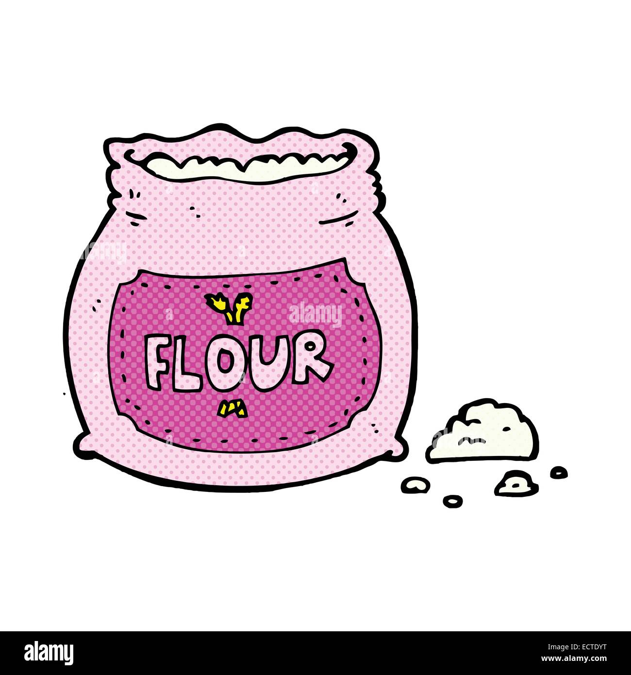 retro comic book style cartoon pink bag of flour Stock Vector Image ...