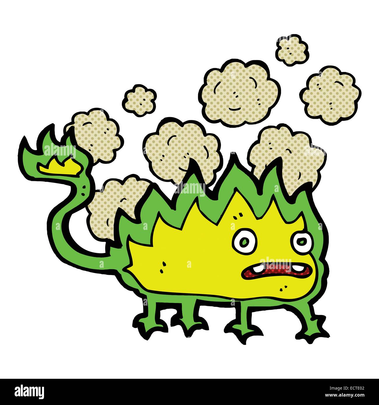 retro comic book style cartoon little fire demon Stock Vector Image ...