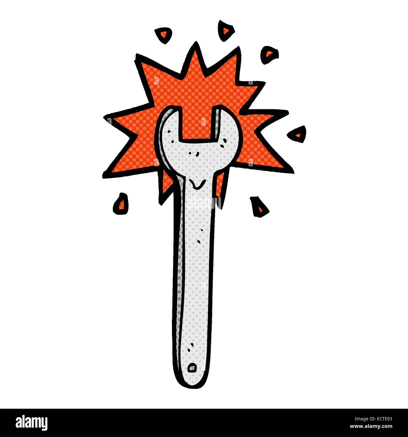 retro comic book style cartoon spanner Stock Vector Image & Art - Alamy