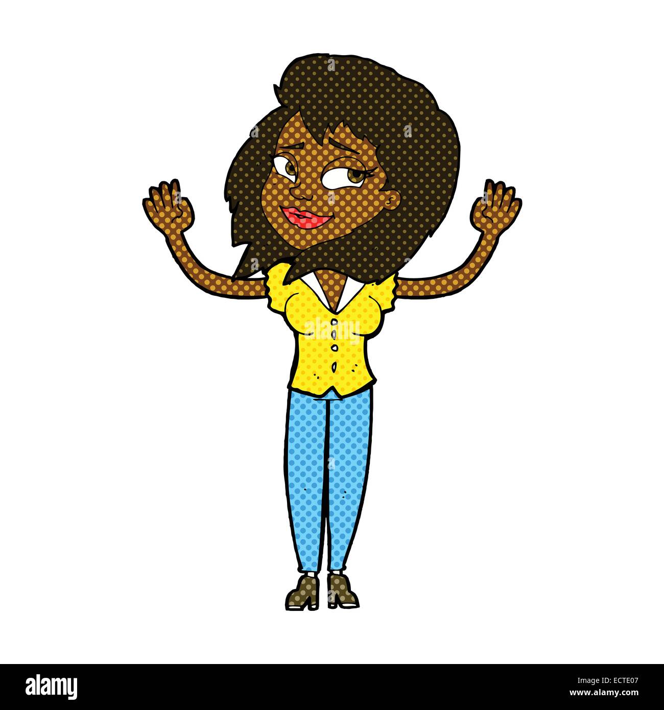 retro comic book style cartoon woman giving up Stock Vector Image & Art ...