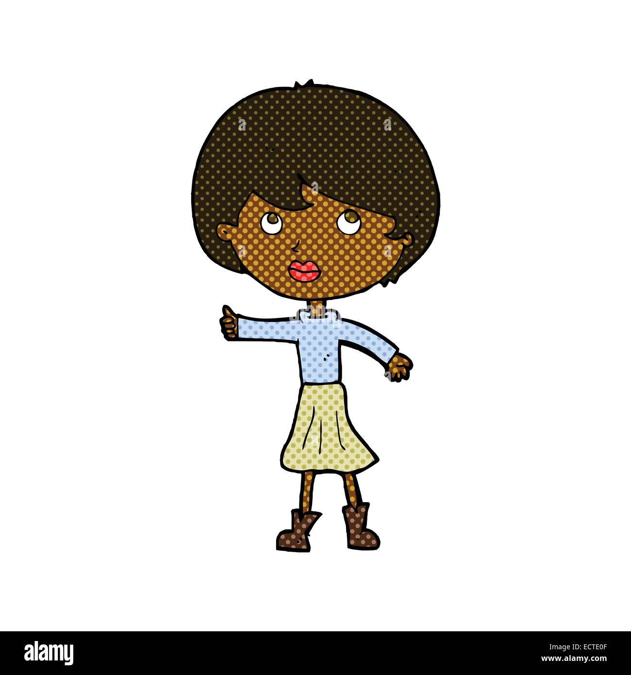 retro comic book style cartoon woman asking question Stock Vector Image ...