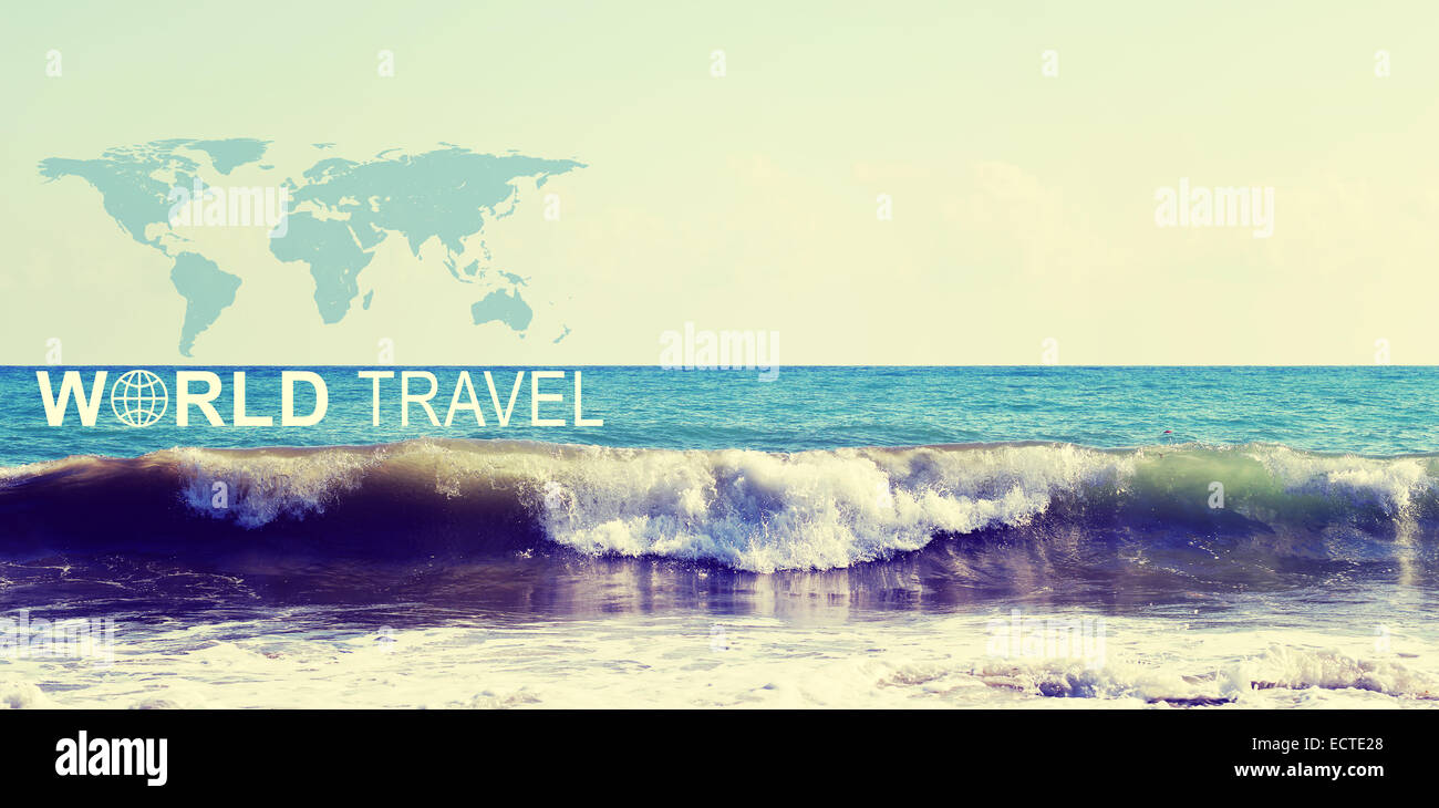 World Travel header Stock Photo - Alamy