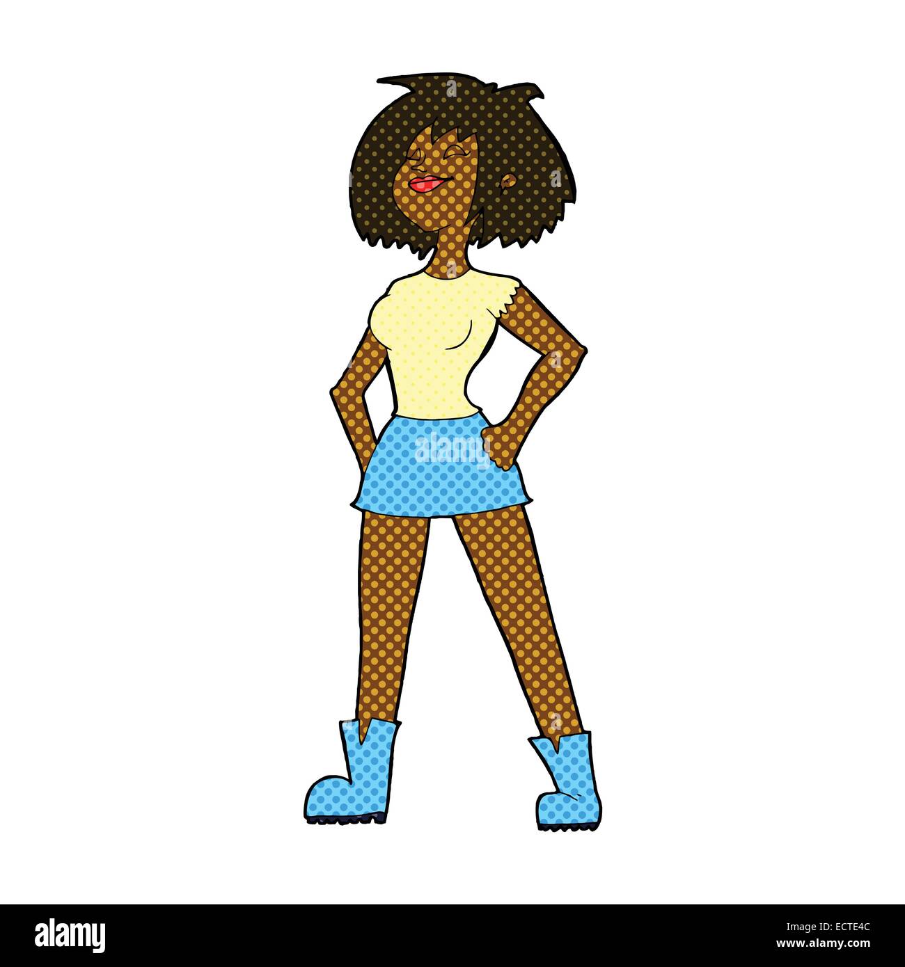 retro comic book style cartoon capable woman Stock Vector Image & Art ...