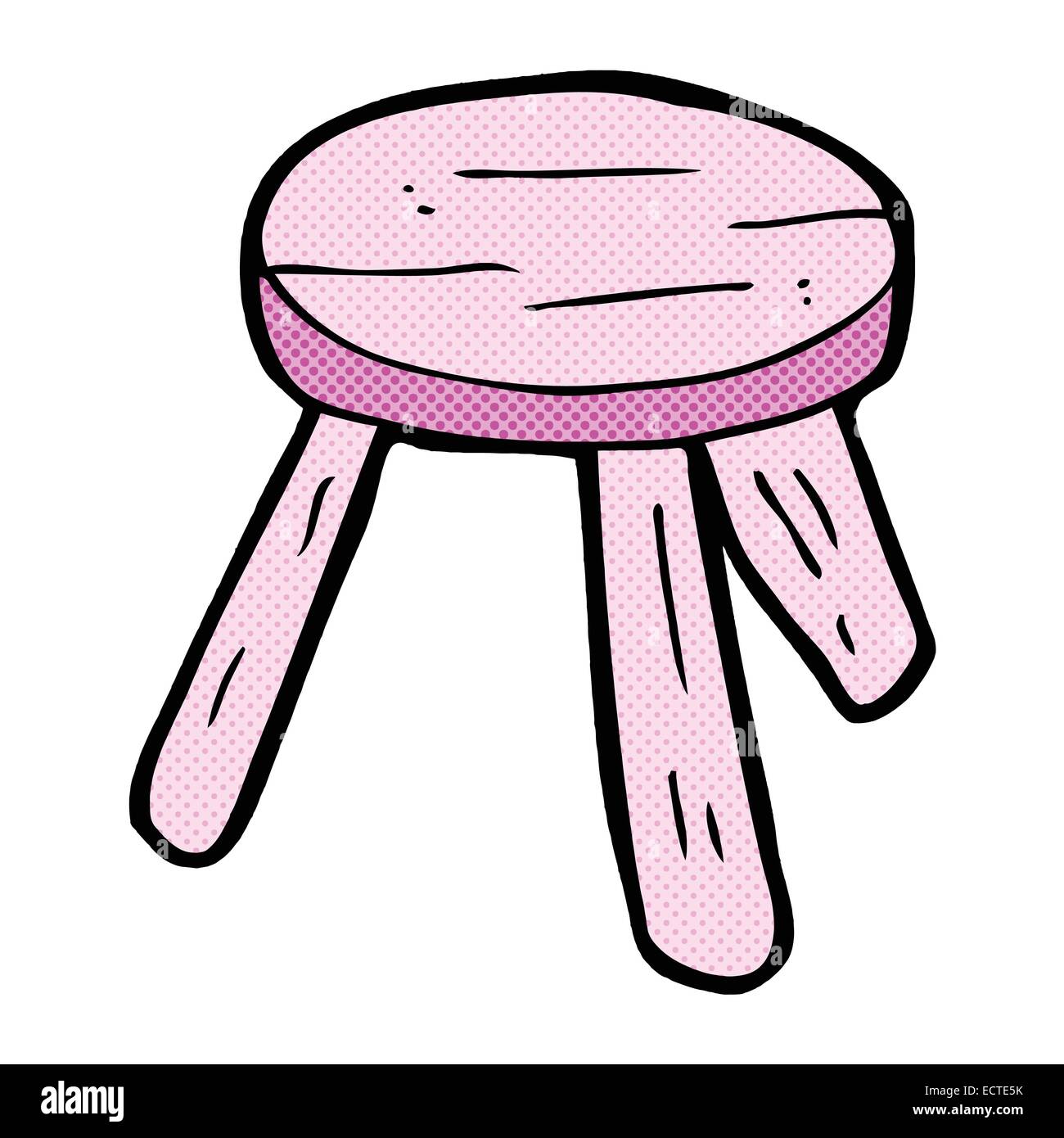 retro comic book style cartoon pink stool Stock Vector Image & Art - Alamy