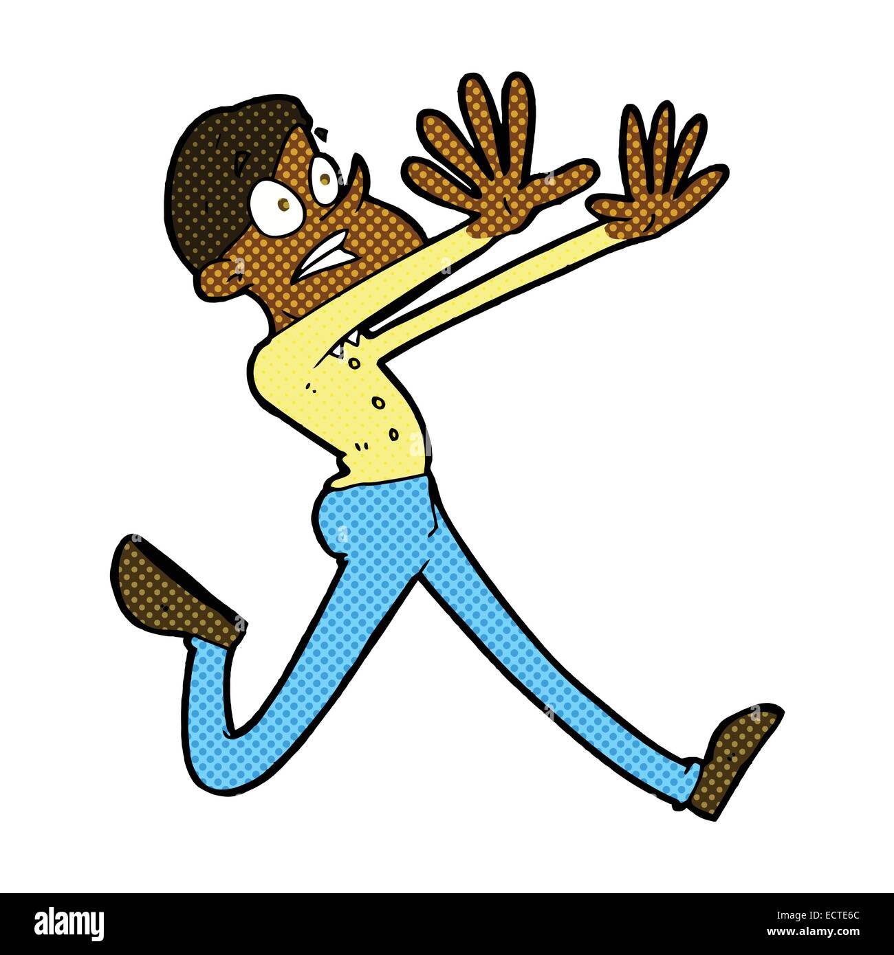 retro comic book style cartoon man running away Stock Vector Image ...