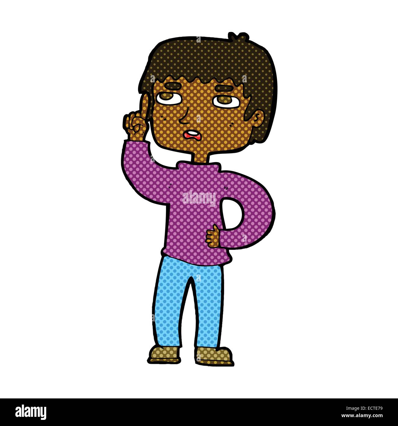 retro comic book style cartoon boy with question Stock Vector Image ...