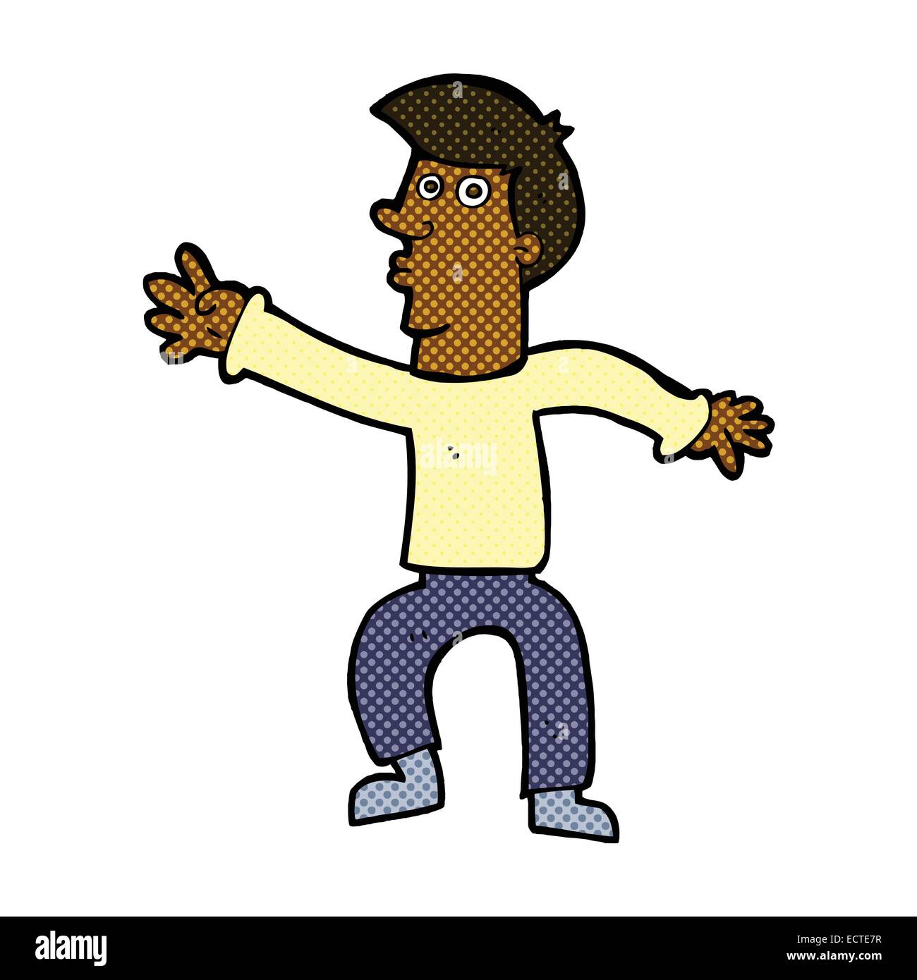 retro comic book style cartoon reaching man Stock Vector Image & Art ...