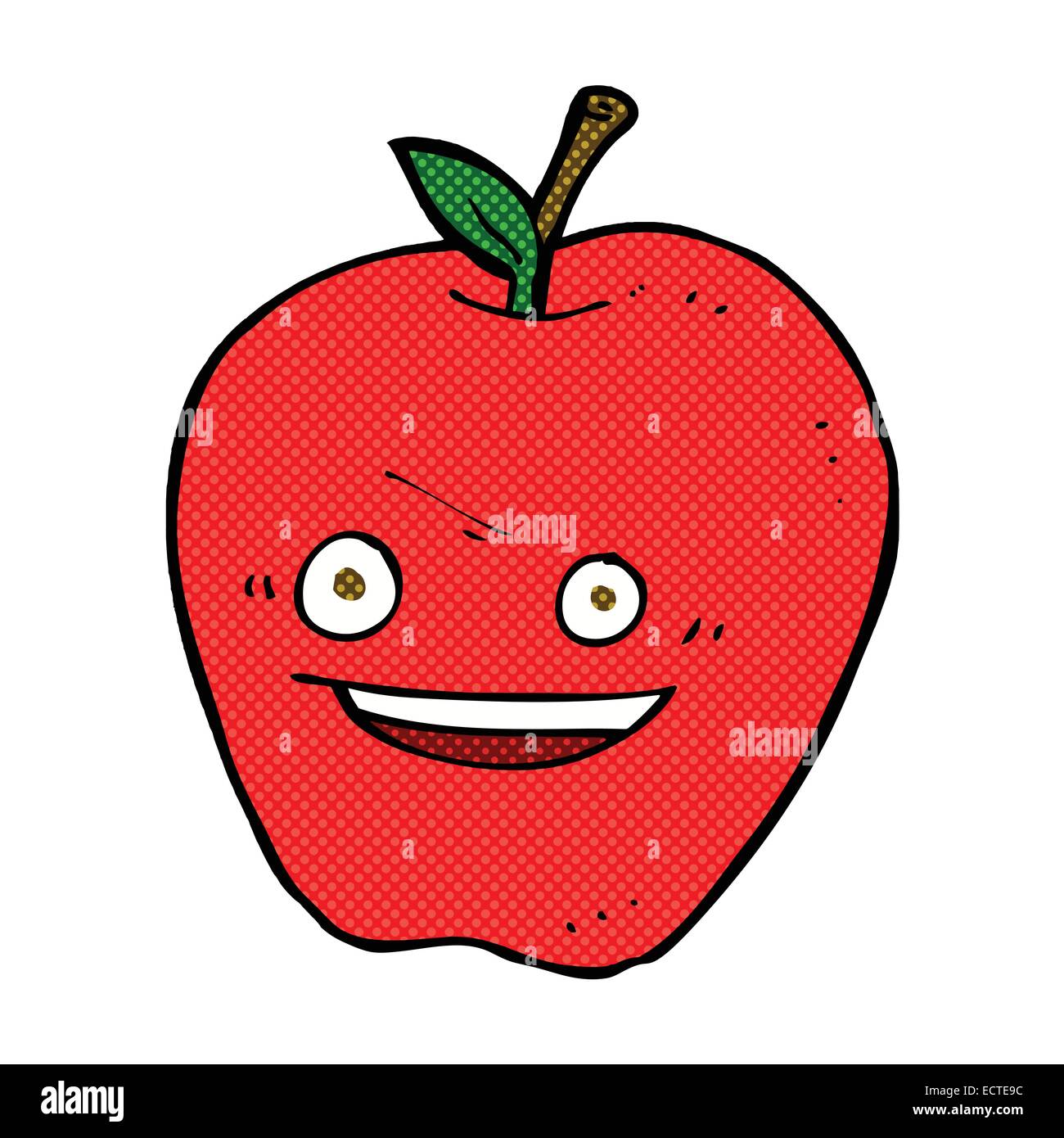 retro comic book style cartoon happy apple Stock Vector Image & Art - Alamy