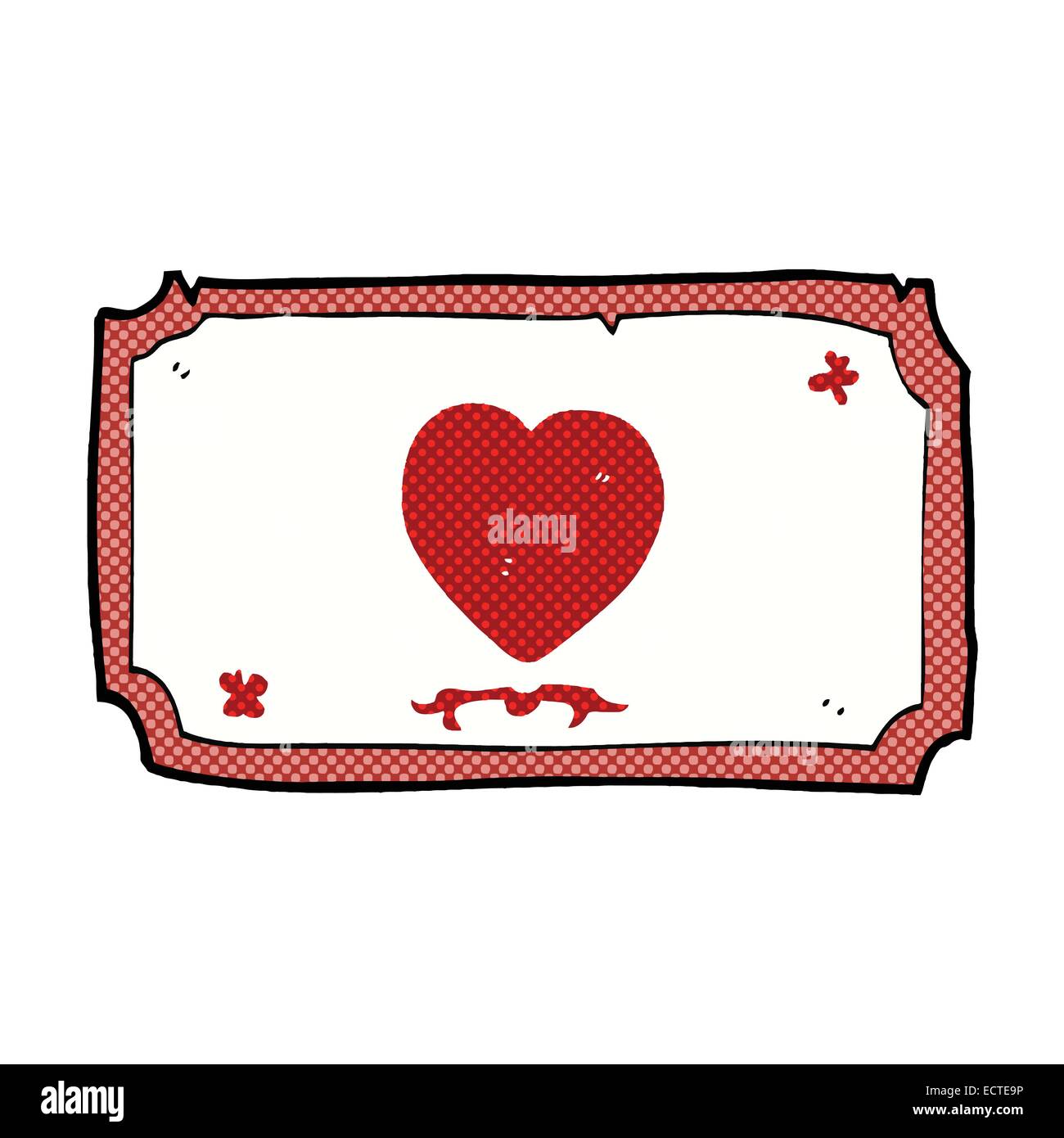 retro comic book style cartoon love heart frame Stock Vector Image ...