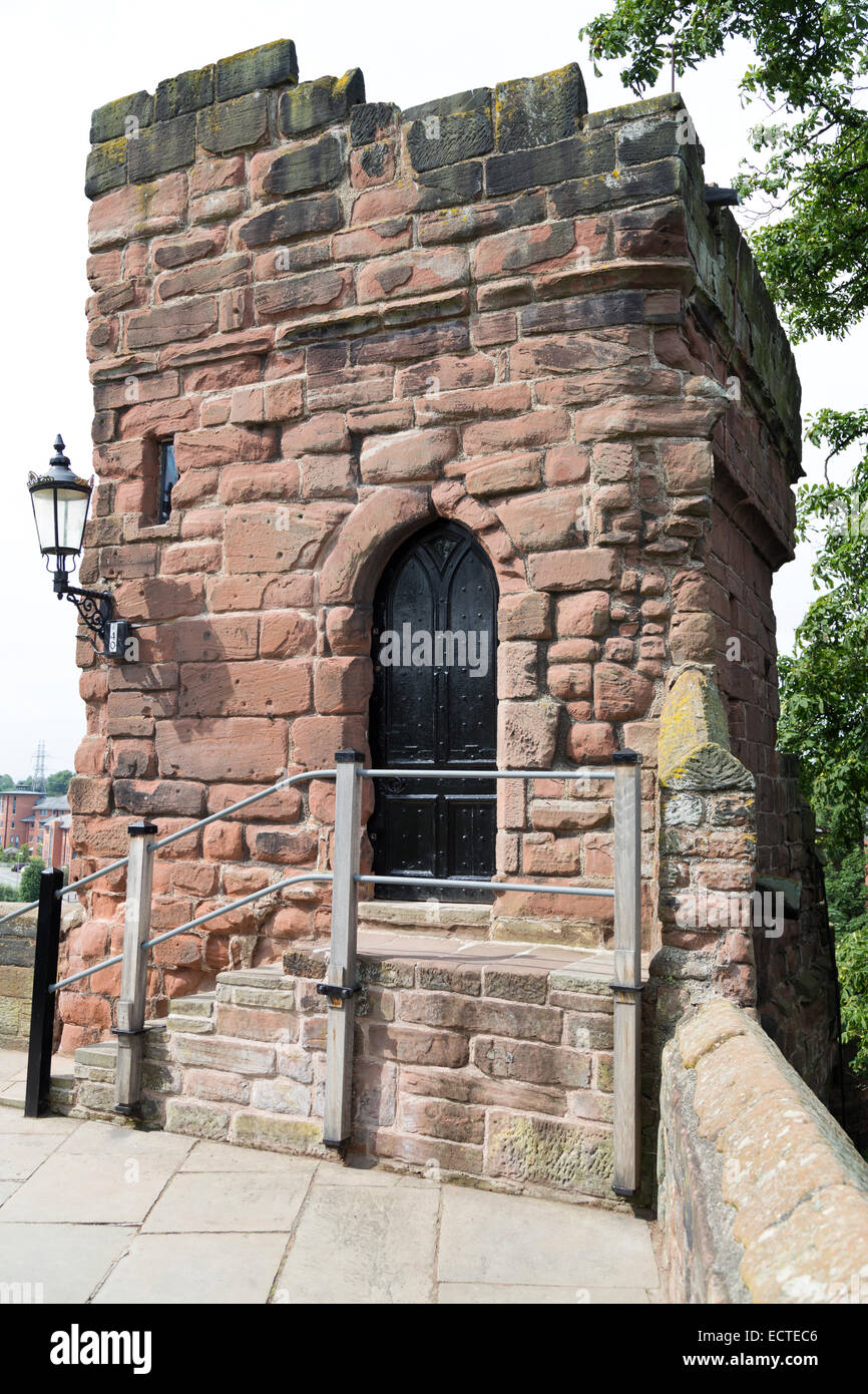 UK, Chester, the Water Tower along the city walls originally built to ...