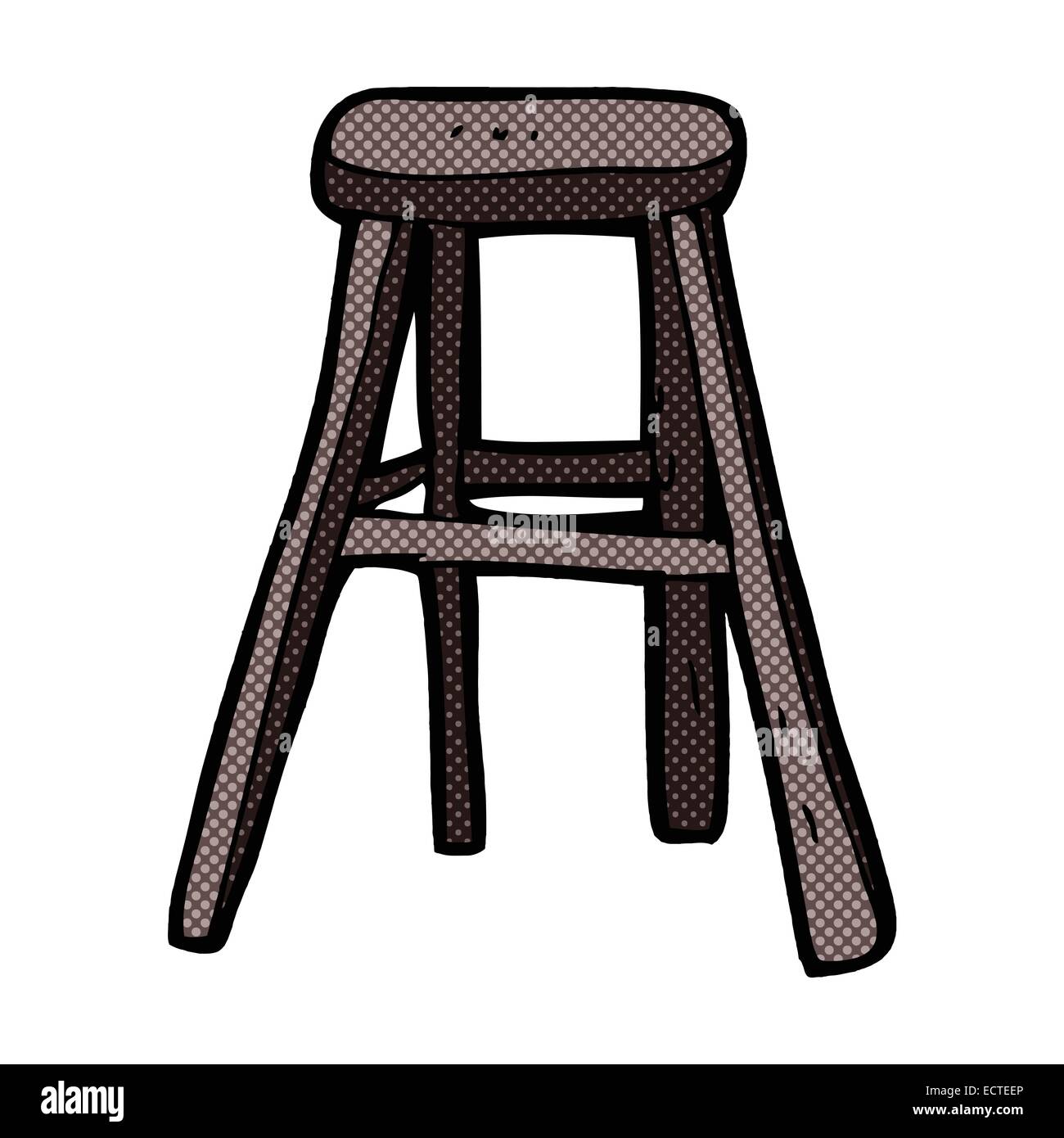 retro comic book style cartoon wooden stool Stock Vector Image & Art ...