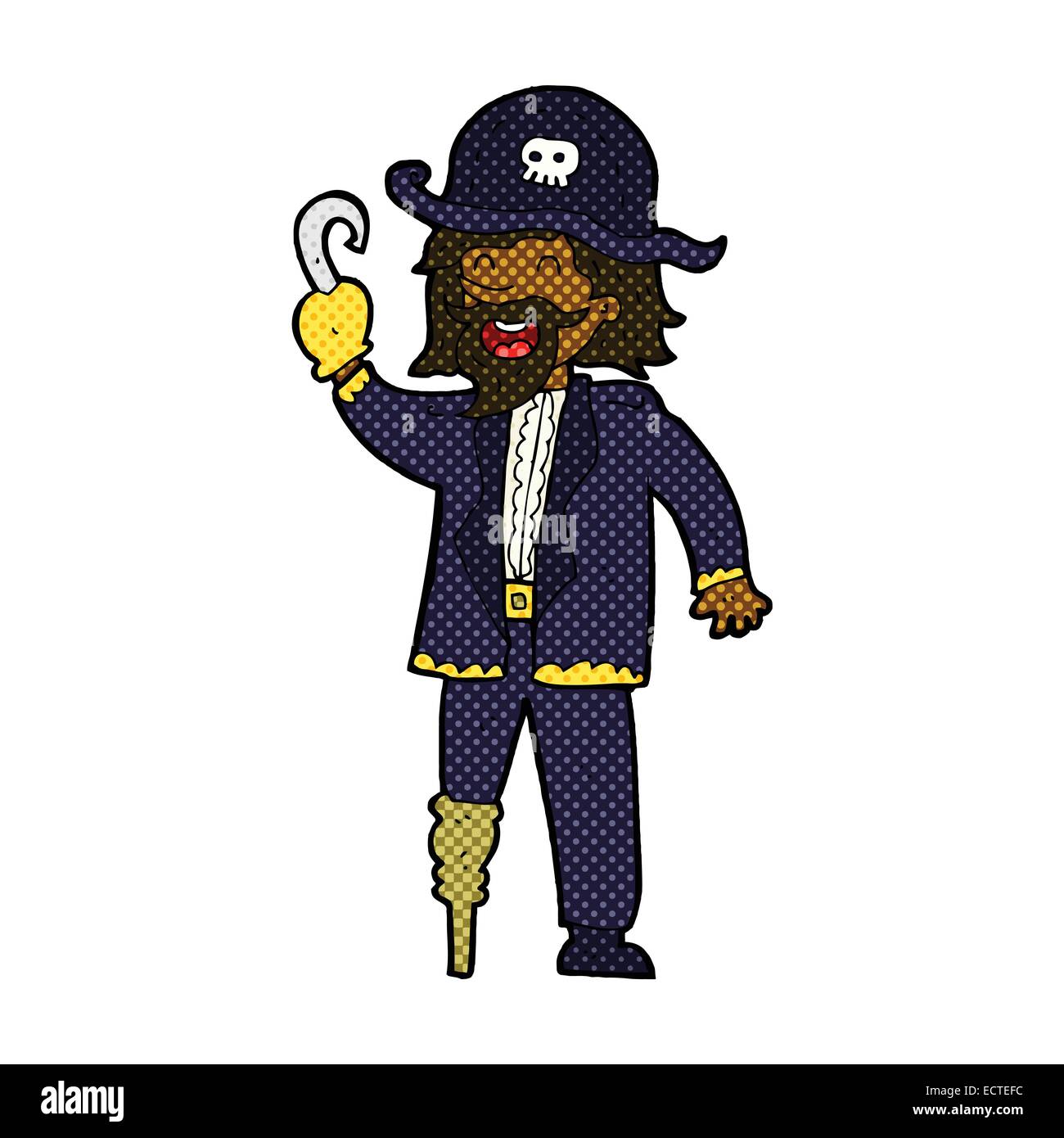 retro comic book style cartoon pirate captain Stock Vector Image & Art ...