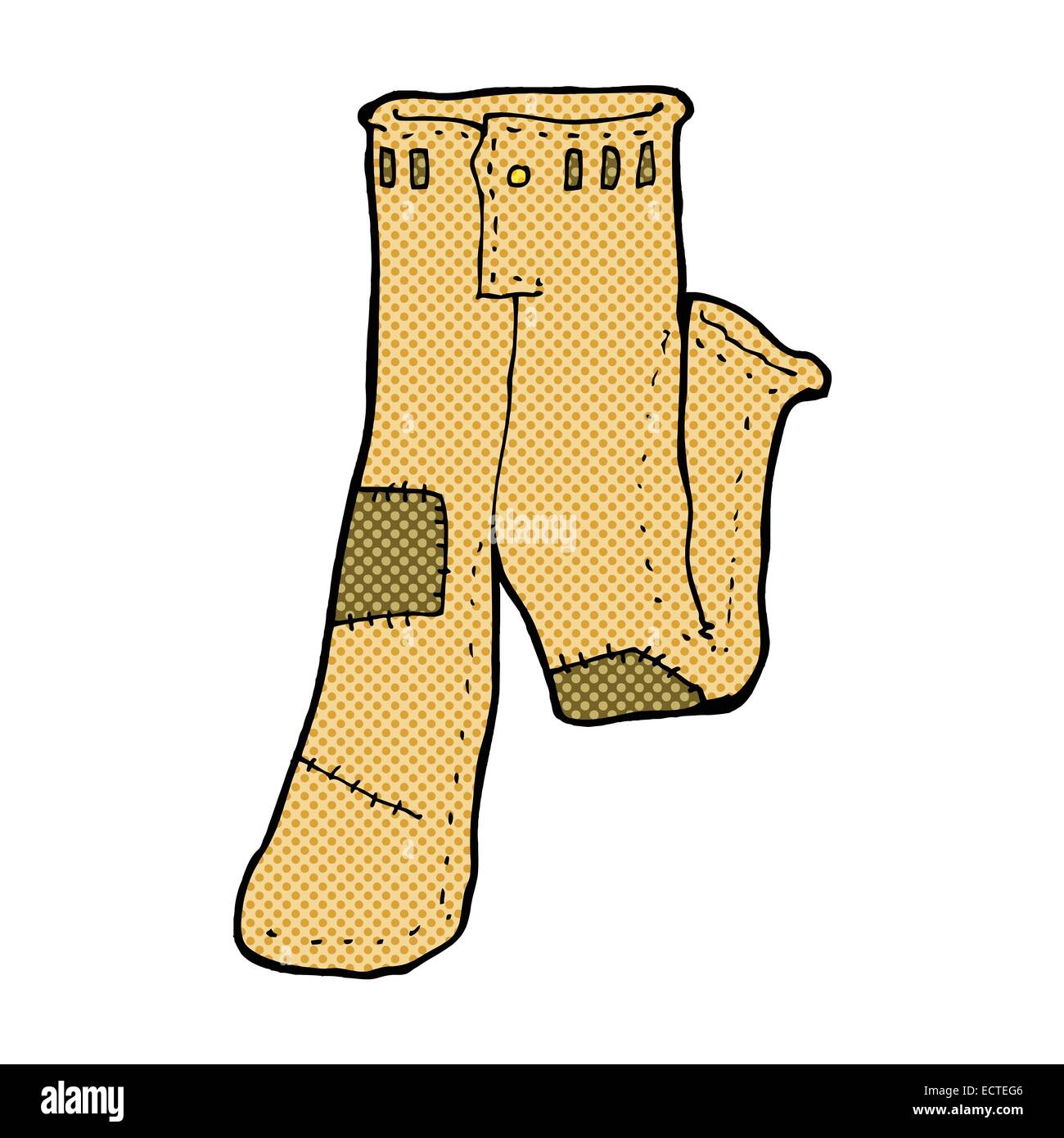 retro comic book style cartoon patched old pants Stock Vector Image ...