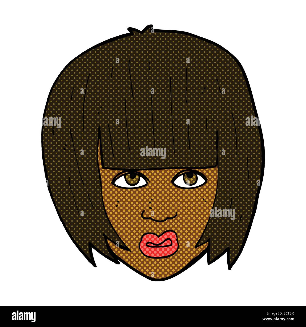 retro comic book style cartoon annoyed girl with big hair Stock Vector ...
