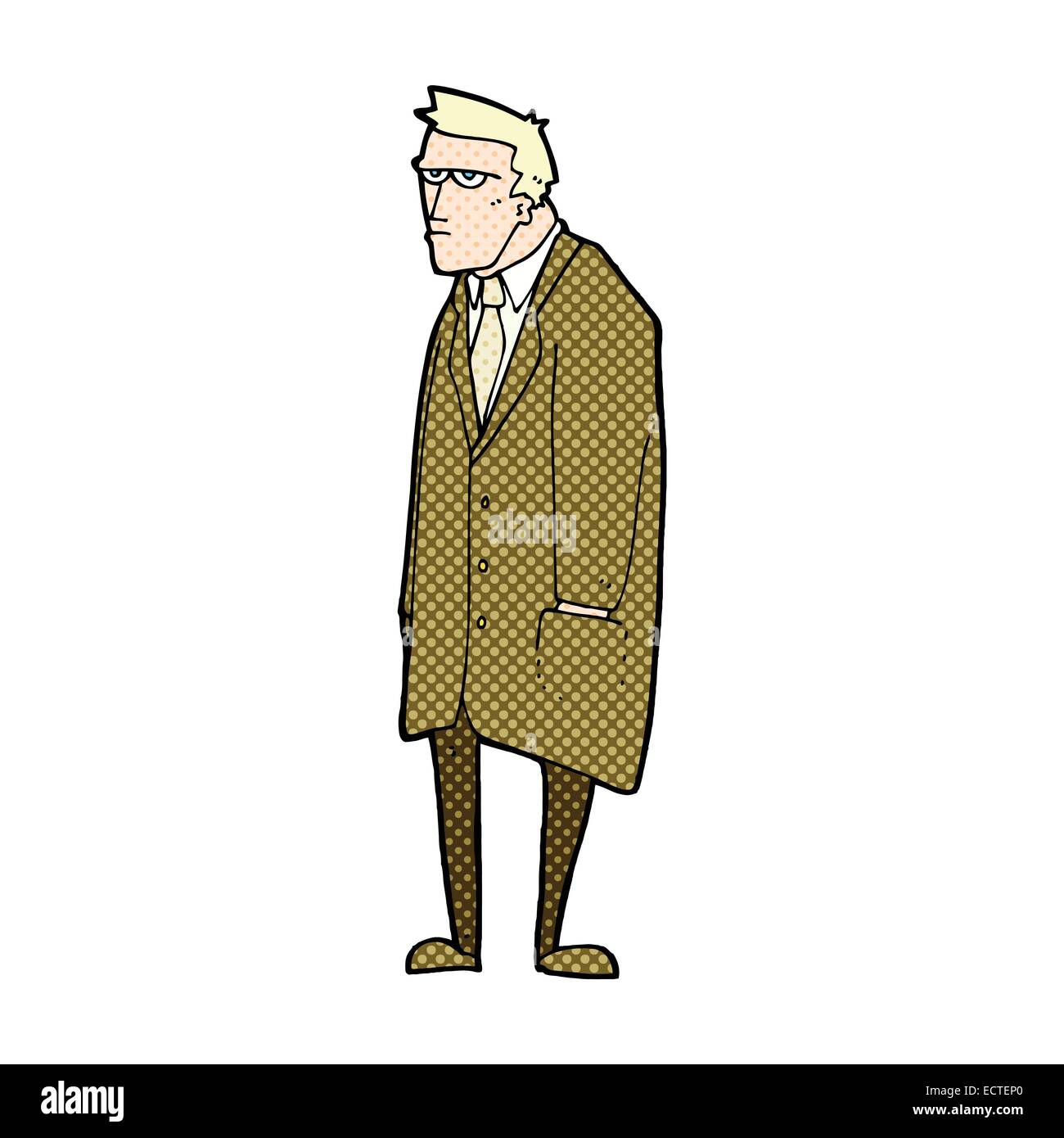 retro comic book style cartoon bad tempered man Stock Vector Image ...