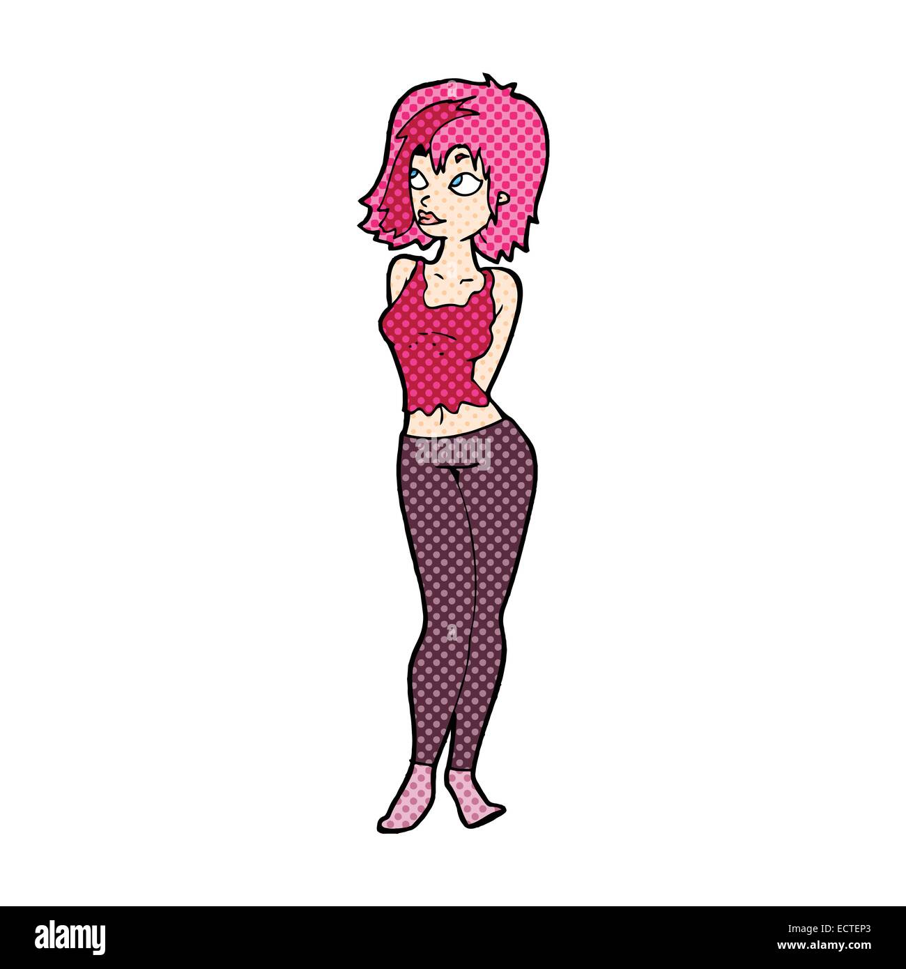 retro comic book style cartoon attractive girl Stock Vector Image & Art ...