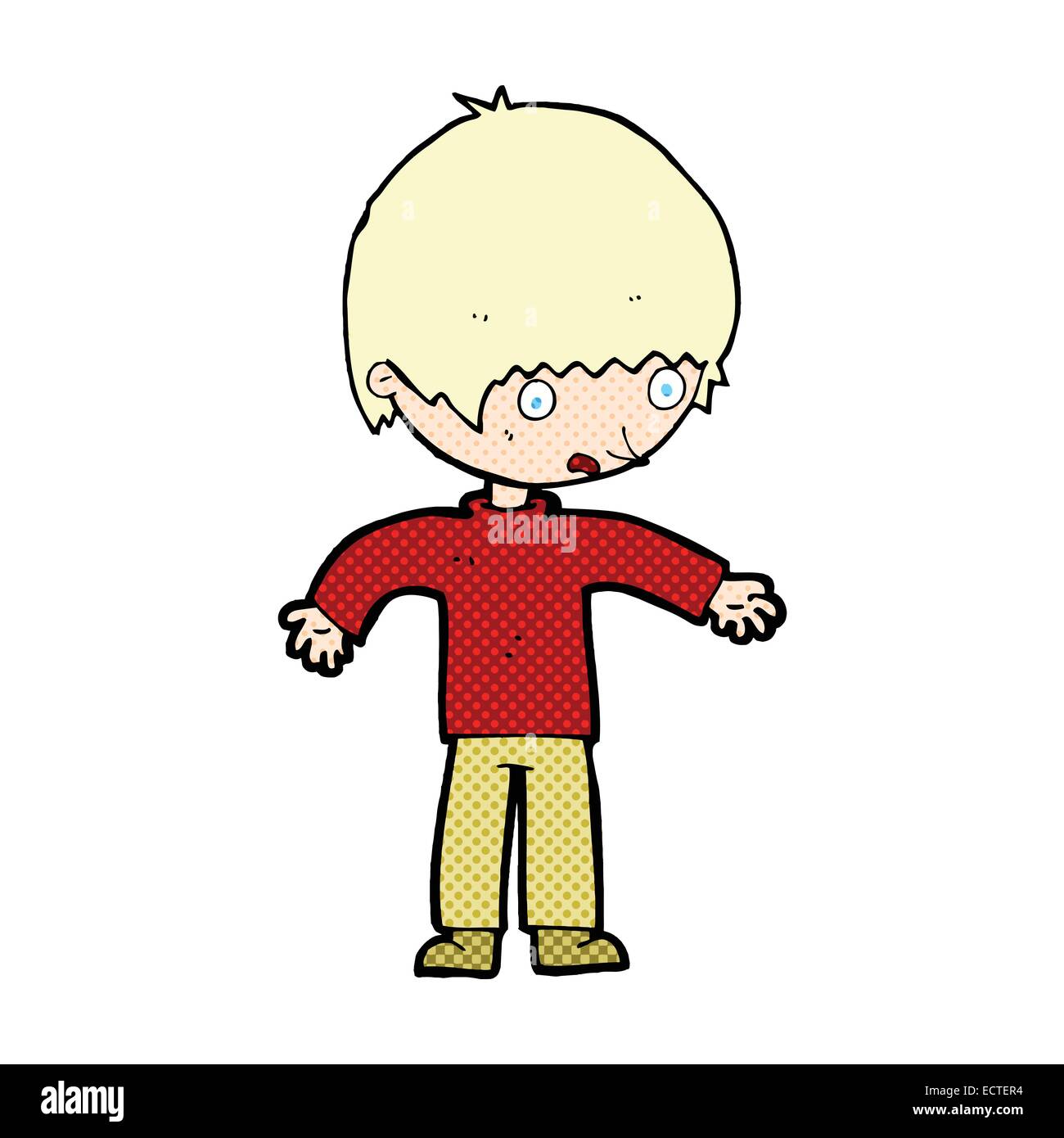 Cartoon style drawing confused man Cut Out Stock Images & Pictures - Alamy