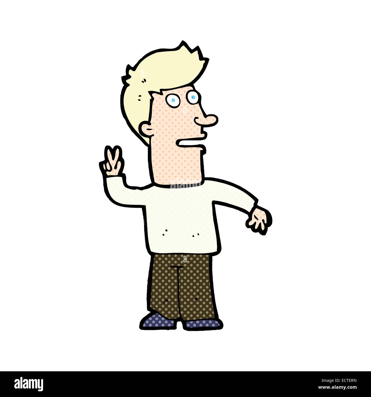 Cartoon man making peace sign hi-res stock photography and images - Alamy