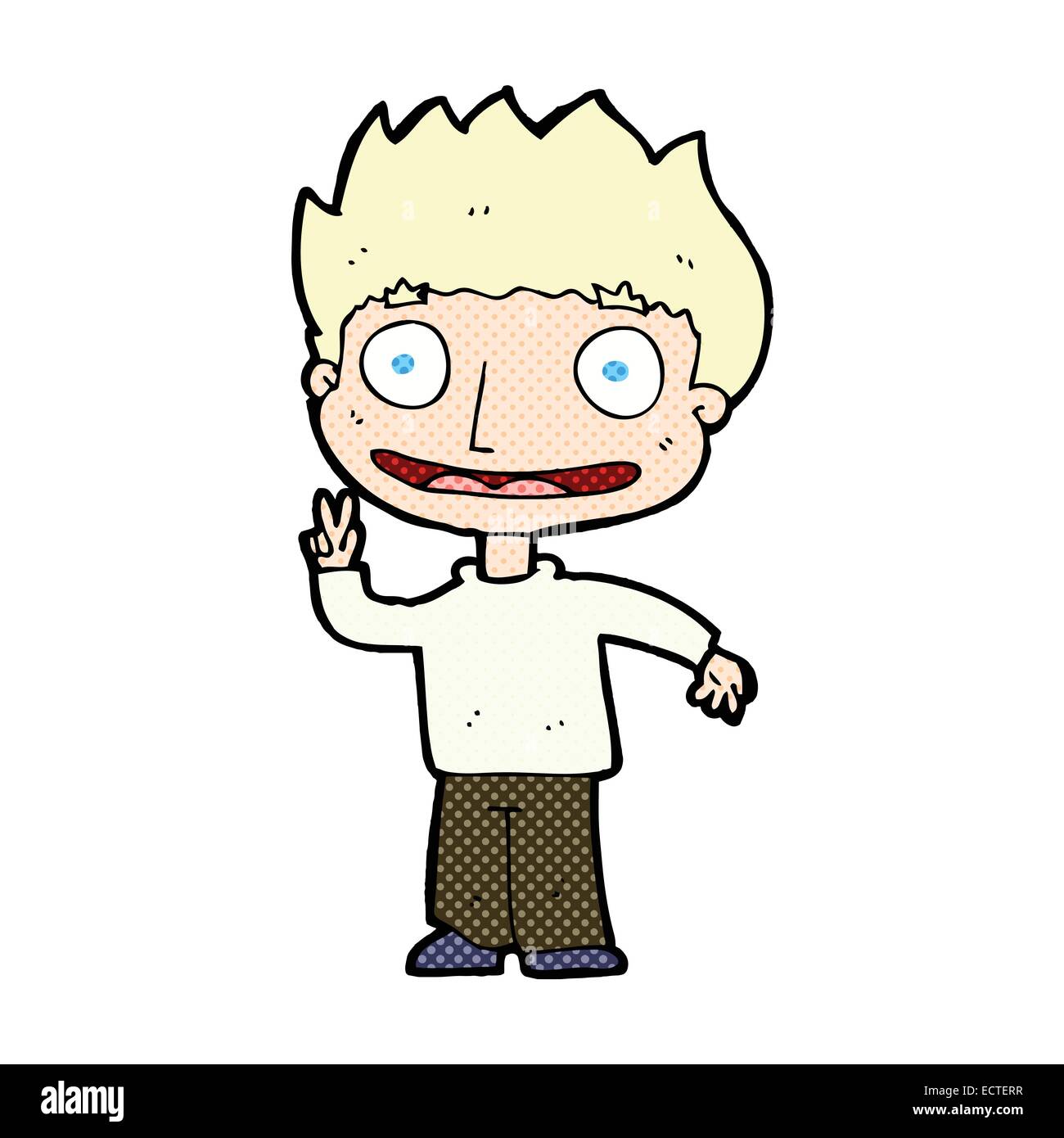 retro comic book style cartoon happy boy Stock Vector Image & Art - Alamy