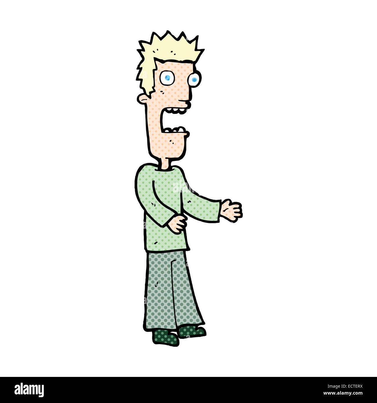 retro comic book style cartoon man freaking out Stock Vector Image ...