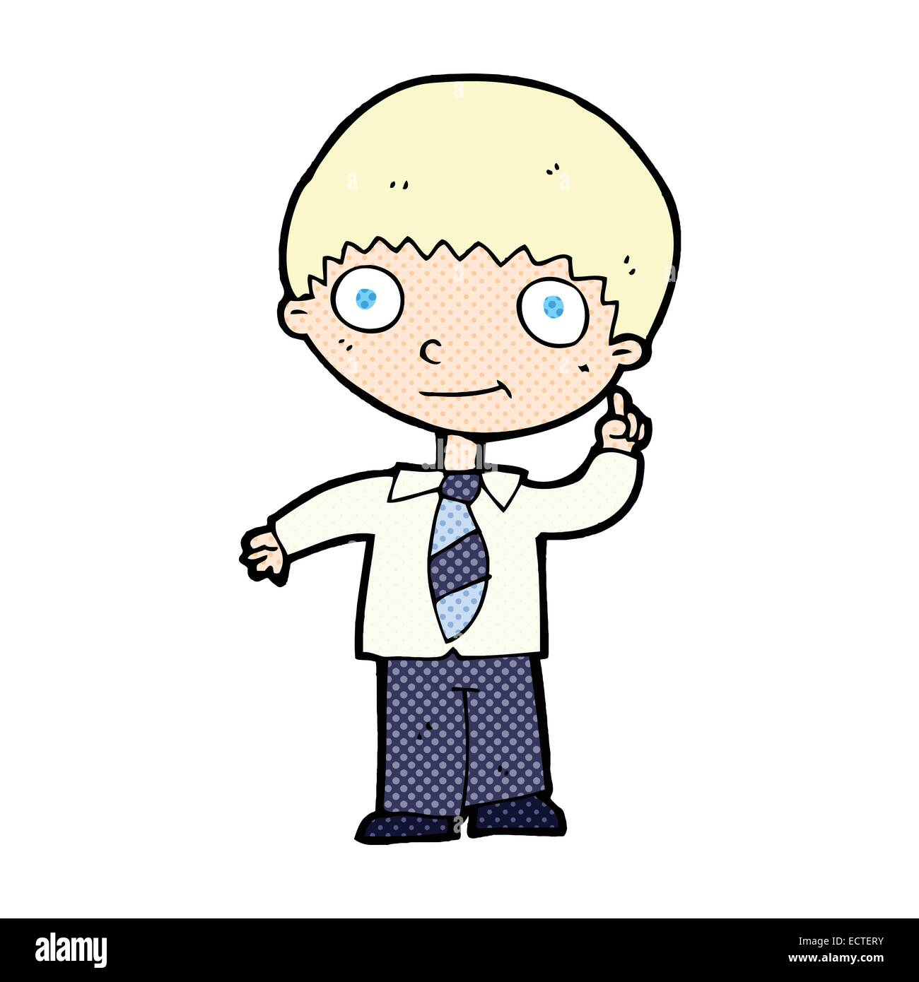 retro comic book style cartoon school boy with idea Stock Vector Image ...